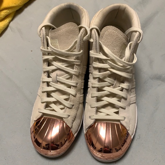 adidas | Shoes | Rose Gold Metal Shell Toe Adidas | Poshmark